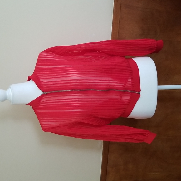 Zara | Tops | Zara Red Sheer Mesh Top | Poshmark